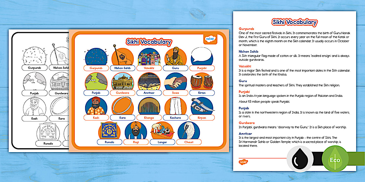 Sikhi Vocabulary Word Mat