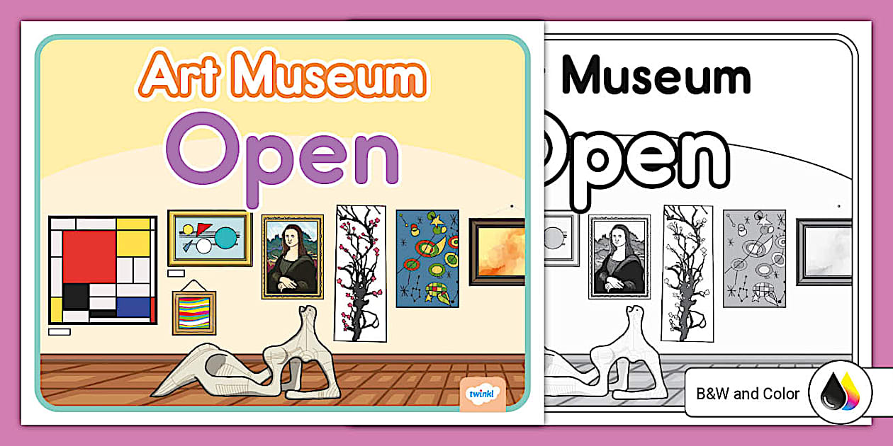 Art Museum Dramatic Play Open Sign (teacher made) - Twinkl