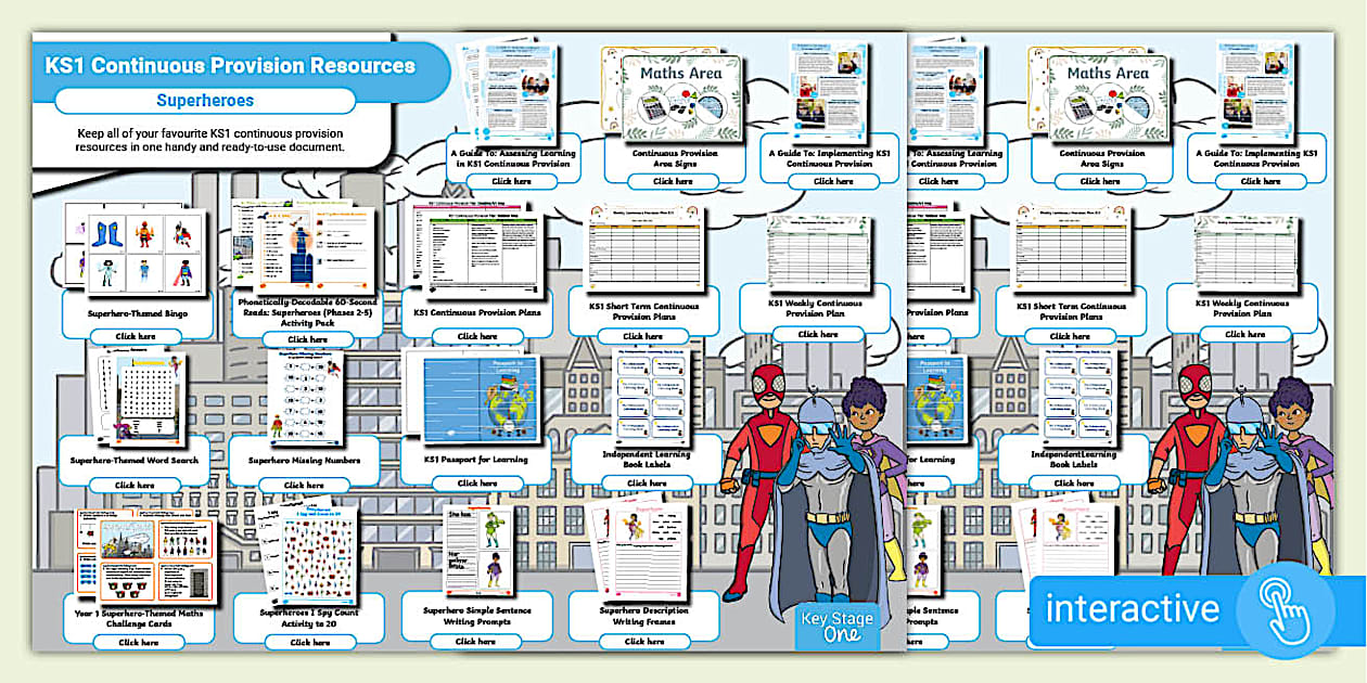 KS1 Continuous Provision: Superheroes Resources - Twinkl