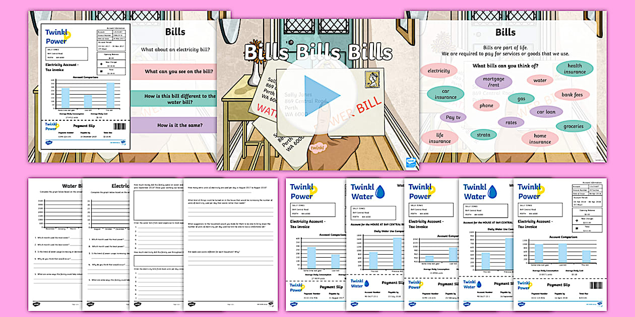 Bills Bills Bills Activity Pack (teacher made) - Twinkl
