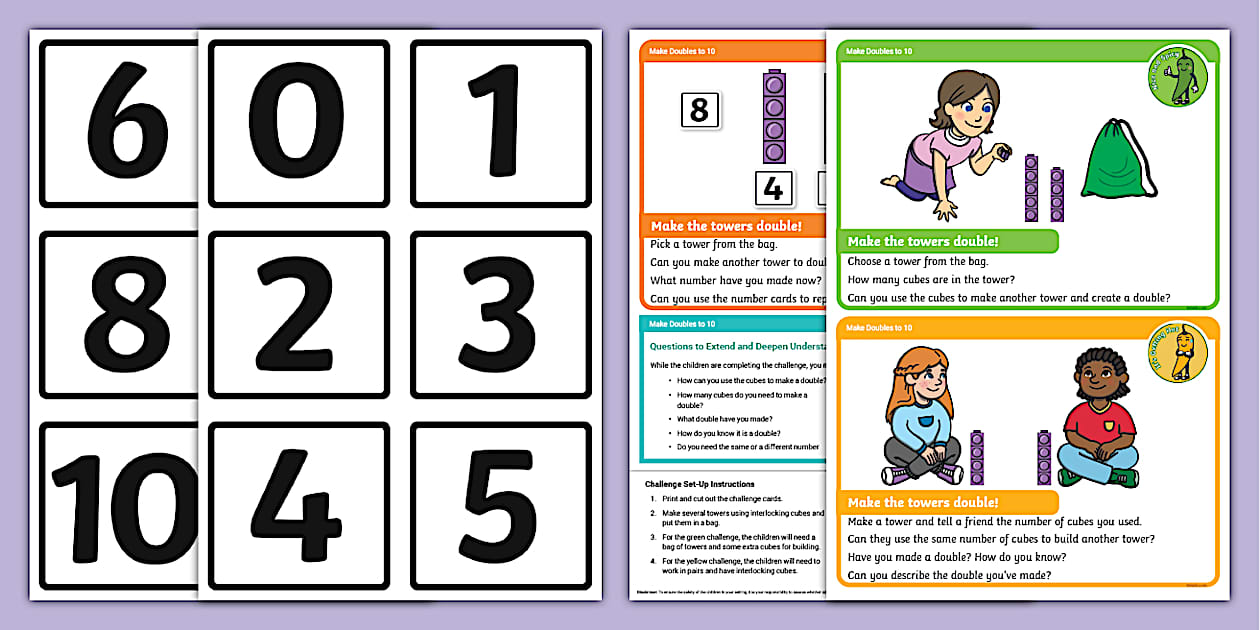 👉 Make Doubles to 10 Chilli Challenges: Double Towers | Twinkl