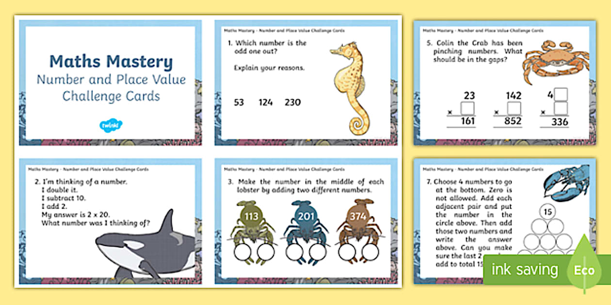 Year 3 Number and Place Value Maths Mastery Challenge Cards