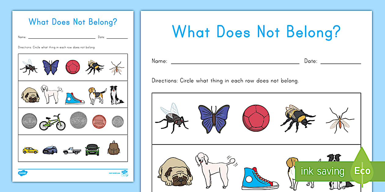 What Does Not Belong Worksheet - Twinkl