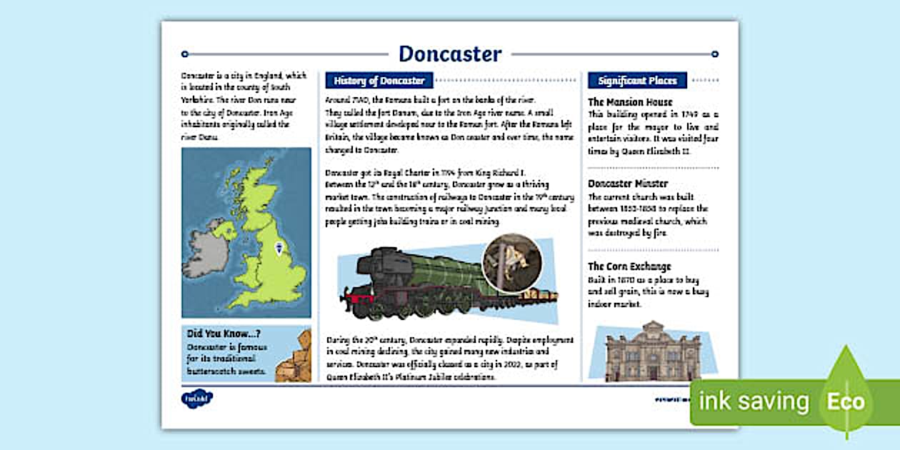 Doncaster Local History Fact File - KS2 (teacher made)