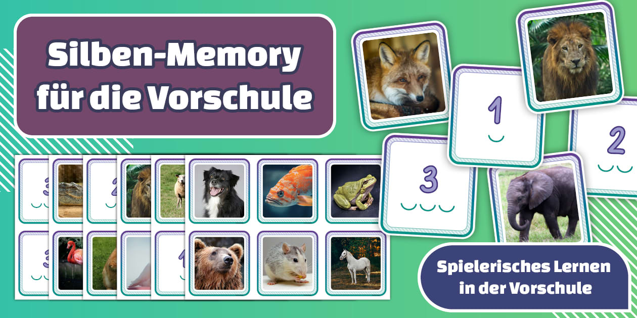 Silben-Memory: Tiere