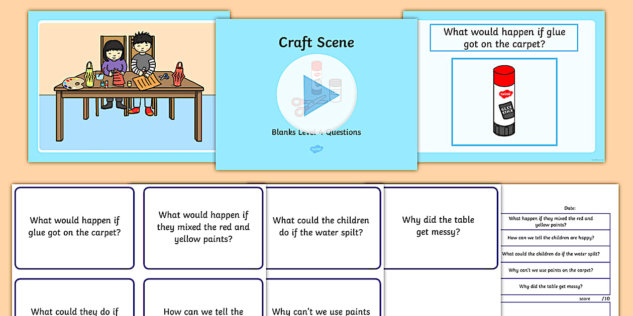 Craft Scene Blanks Level 4 Questions PowerPoint - Twinkl