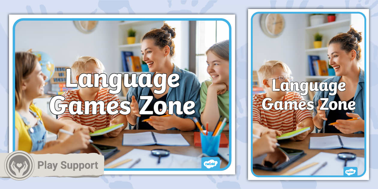 Language Games Zone Play for All Ages Photo Display Poster
