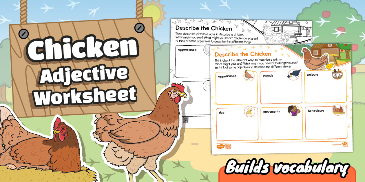Chicken Adjectives Worksheet