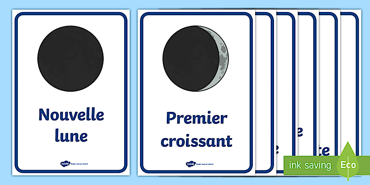 Posters : Les phases de la lune - Twinkl