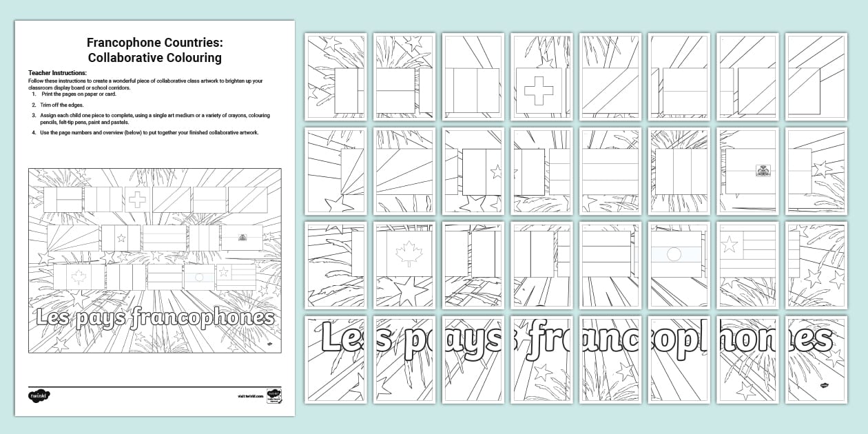 👉 French: Francophone Countries Collaborative Colouring