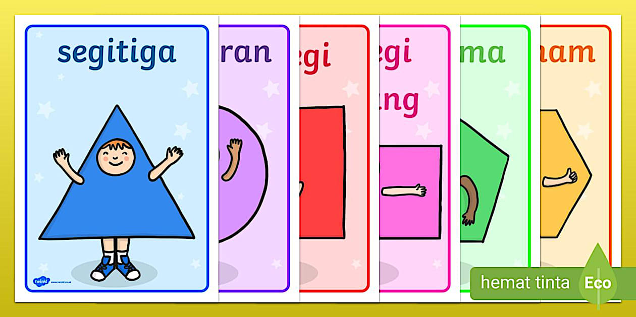 Poster Lucu Bangun Datar (teacher made) - Twinkl