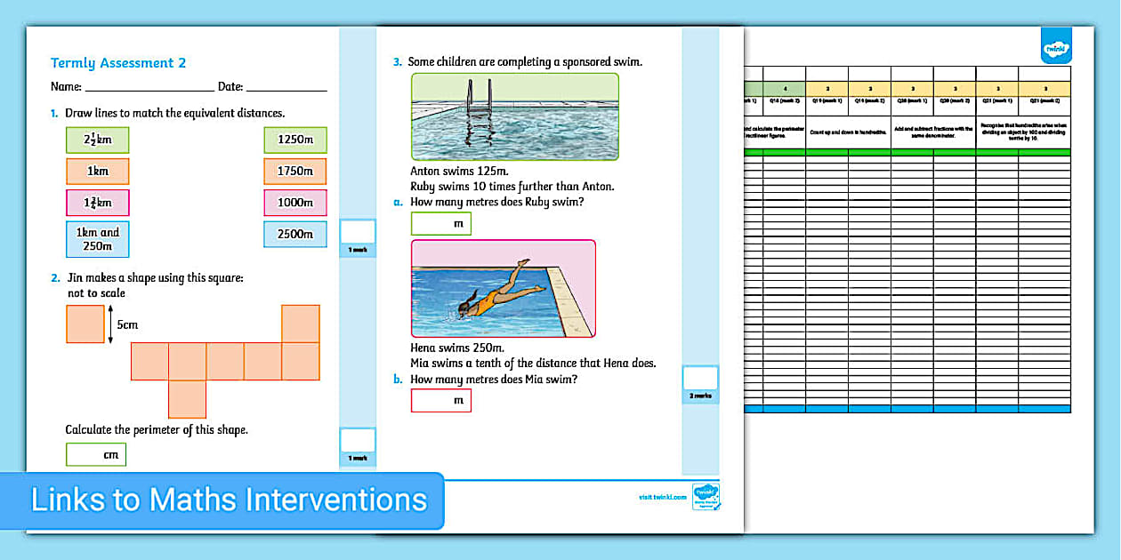 Year 4 Maths Assessment Pack Term 2 (teacher made) - Twinkl