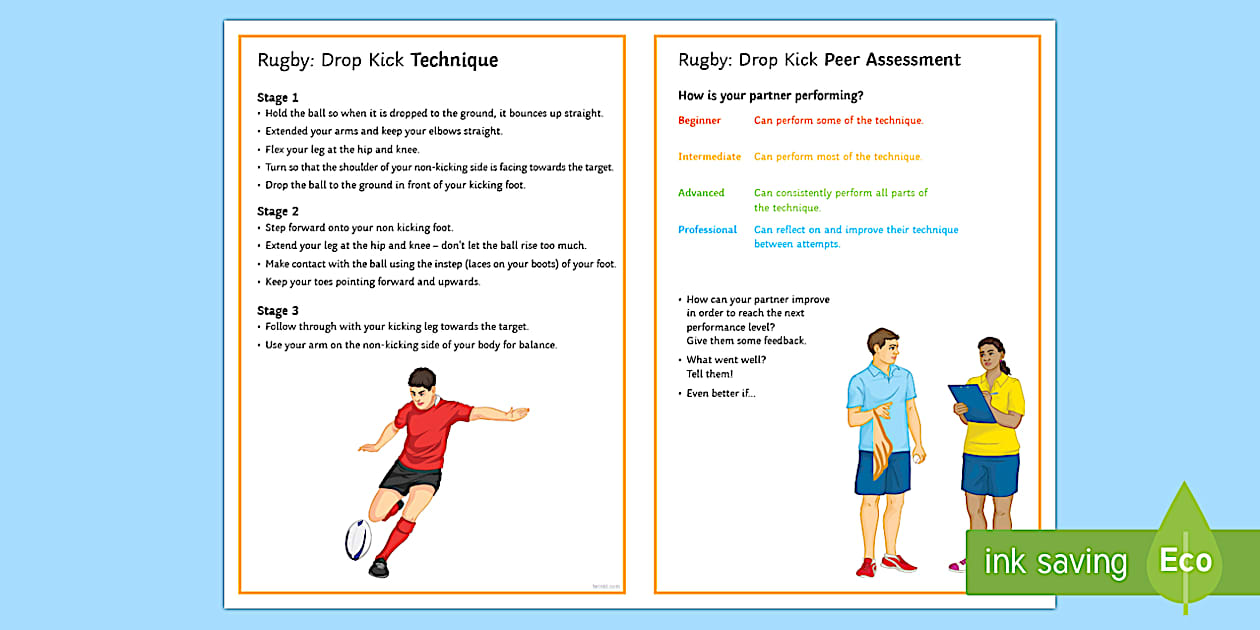 Rugby: Drop Kick Techniques Card