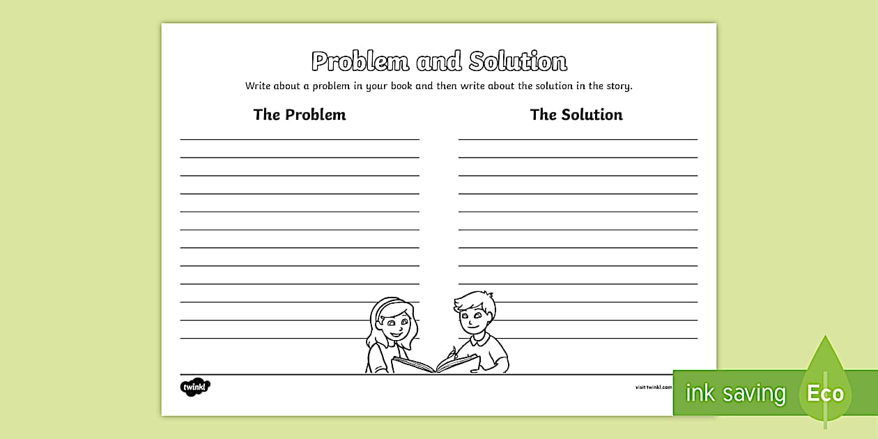 Editable Problem Solution Reading Comprehension Activity