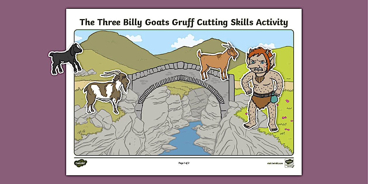 The Three Billy Goats Gruff Cutting Skills Activity | Twinkl