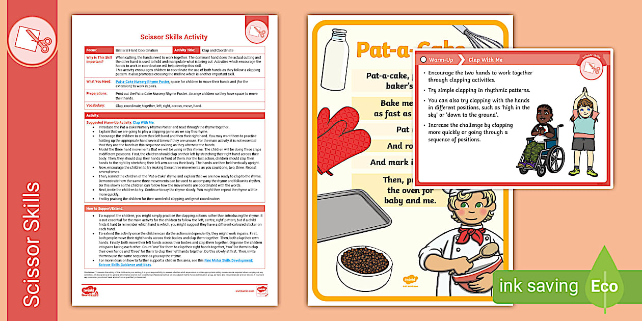 Scissor Skills Adult-Led Activity: Clap and Coordinate