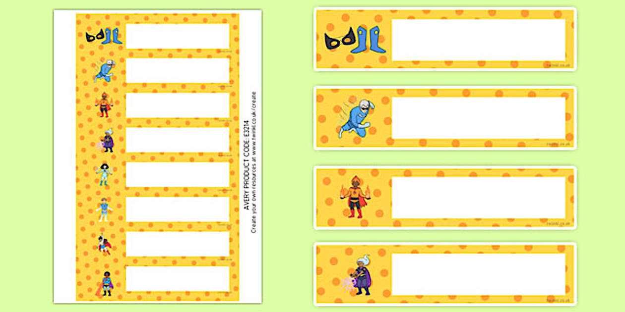 Superhero Themed Gratnells Tray Labels - Twinkl