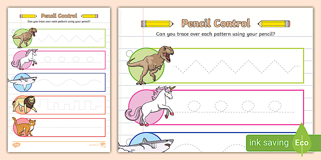 Animal-Themed Pencil Control Activity Sheet | Twinkl