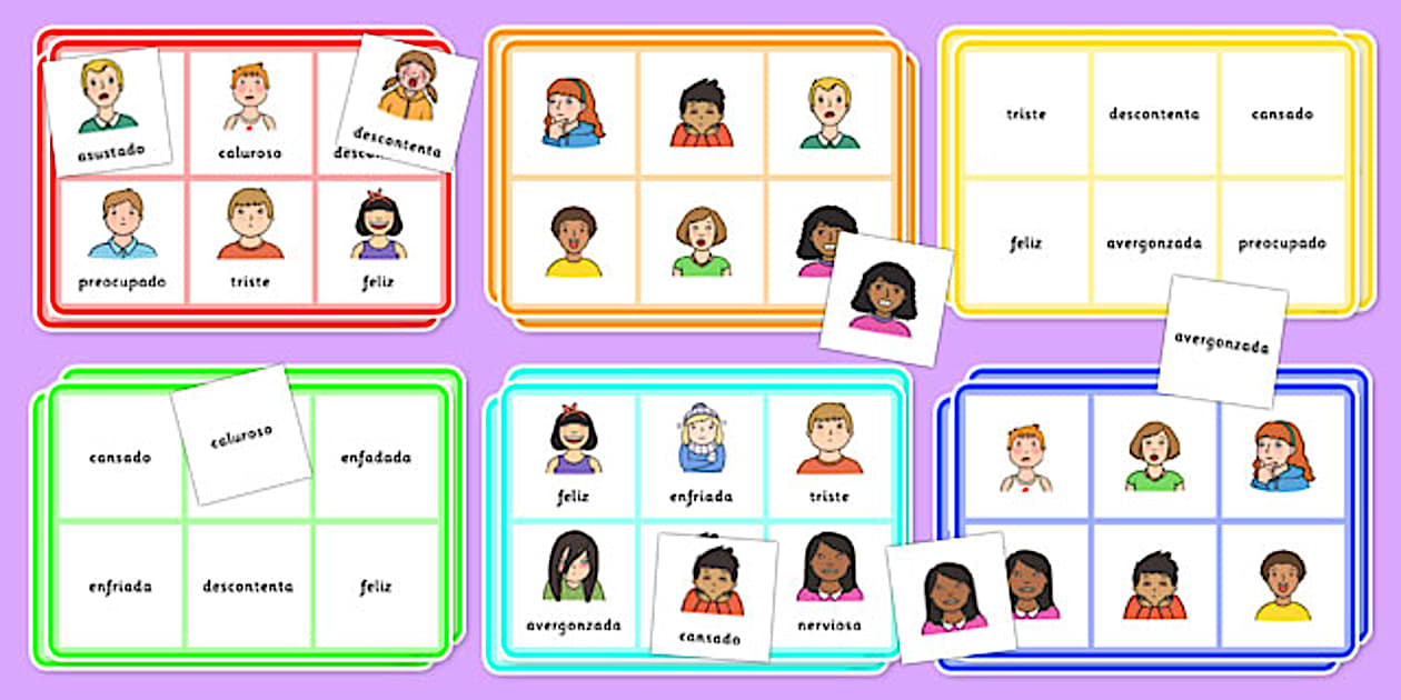 Spanish Bingo Game - Feelings and Emotions - Twinkl