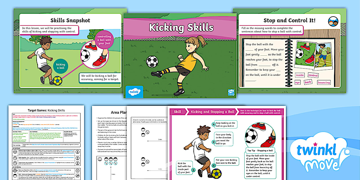 Twinkl Move PE Year 2 Target Games: Lesson 5 Kicking Skills