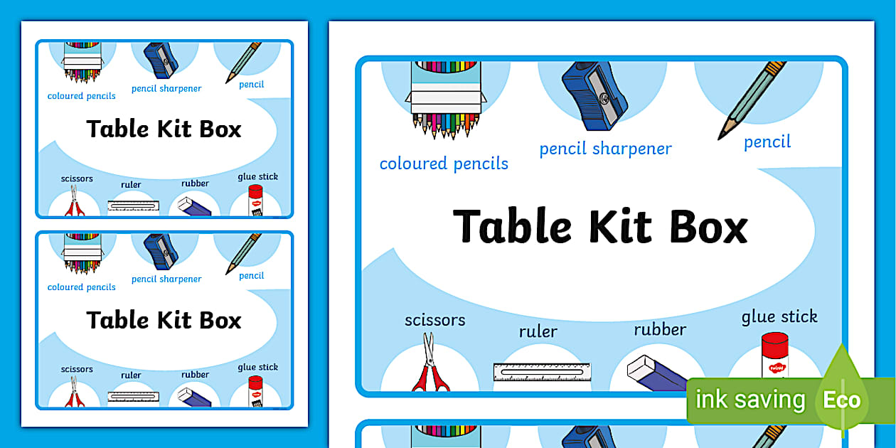 Table Kit Box Signs - KS1 (teacher made) - Twinkl