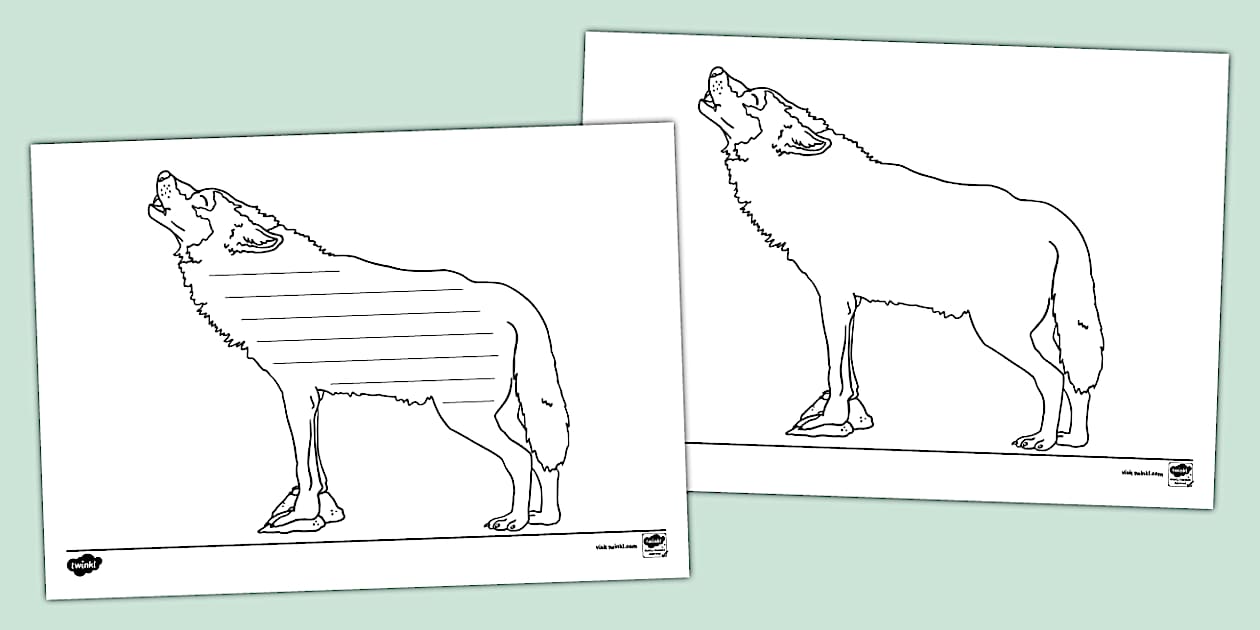 Wolf Writing Template (teacher made) - Twinkl