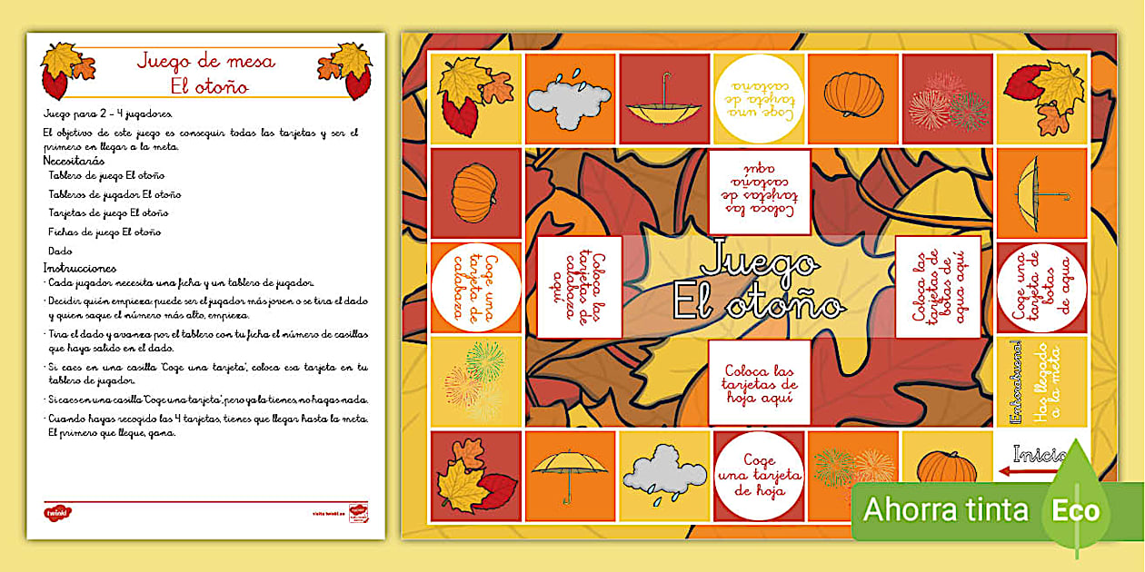 Juego de mesa: El otoño (Teacher-Made) - Twinkl