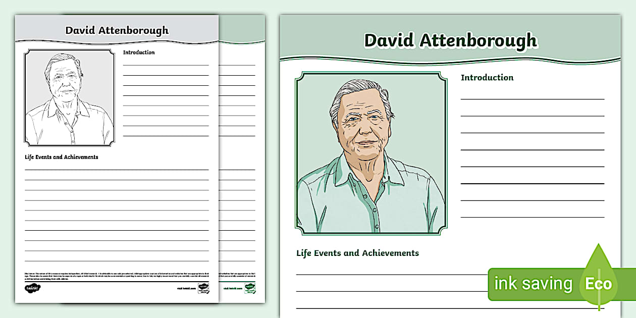 David Attenborough Biography Template - Twinkl
