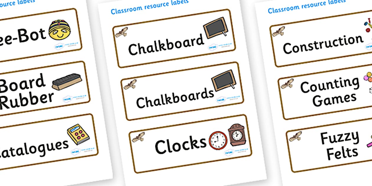 Buzzard Themed Editable Additional Classroom Resource Labels