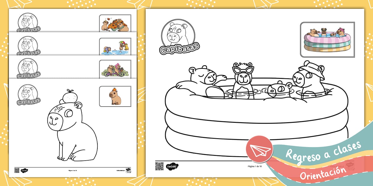 Capibaras | Hojas de Colorear | Estaciones del Año - Twinkl