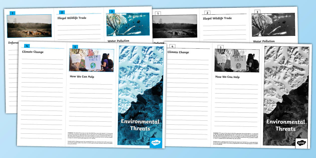 Environmental Threats Leaflet Template (Teacher-Made)