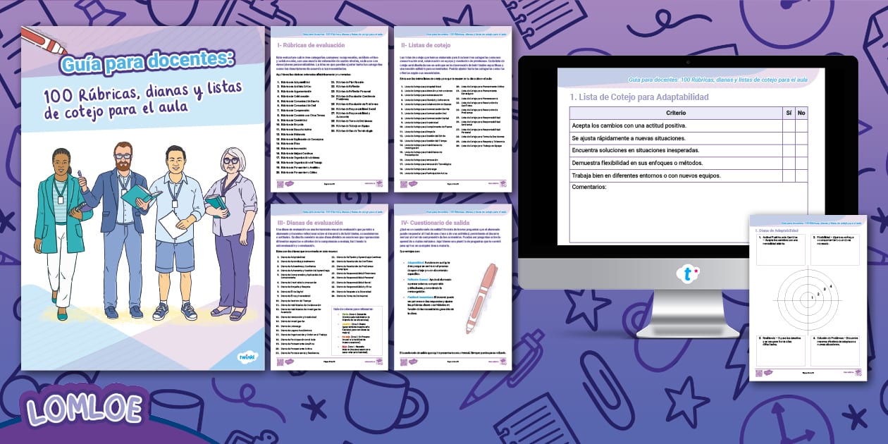 Guía para docentes: 100 Rúbricas, dianas y listas de cotejo para el aula