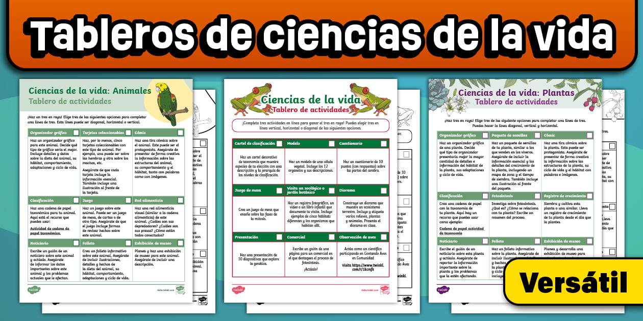 Paquete de tableros de actividades de ciencias de la vida