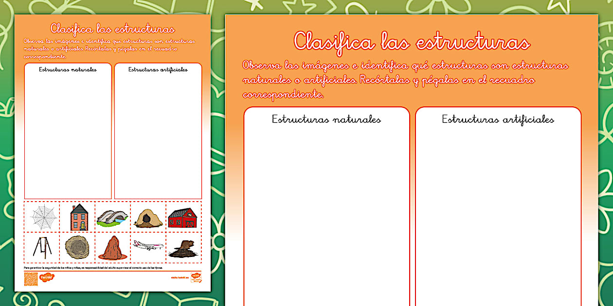 Ficha de actividad: Estructuras naturales y artificiales