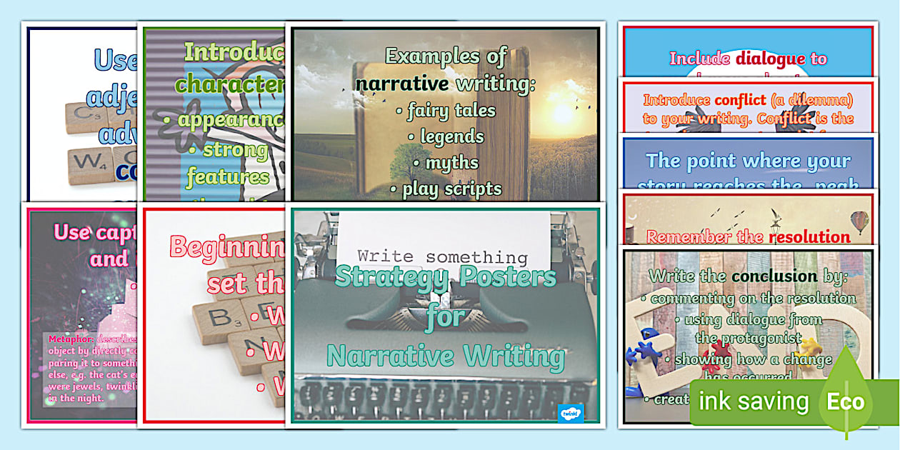 10 Writing Strategies for Narrative Writing | Posters