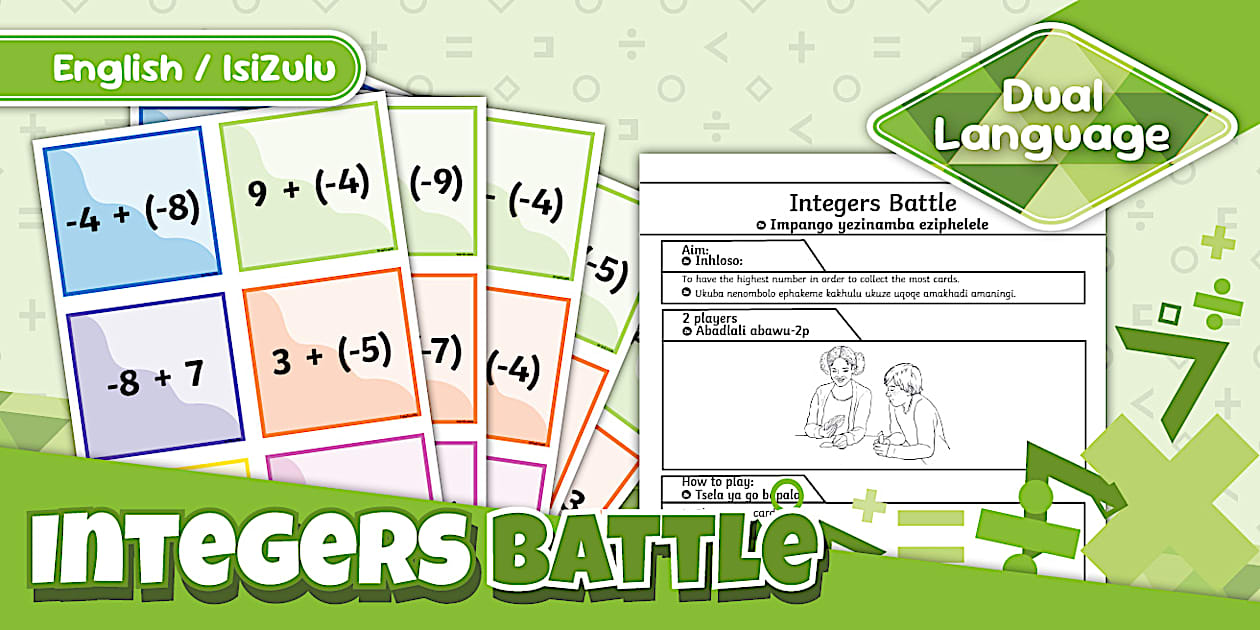Grade 7 Maths Integers Battle Isizulu/English CAPS Aligned