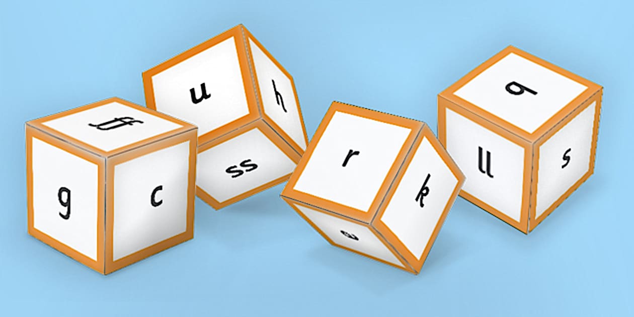 Phase 2 Phoneme Sounds Dice Nets - Twinkl