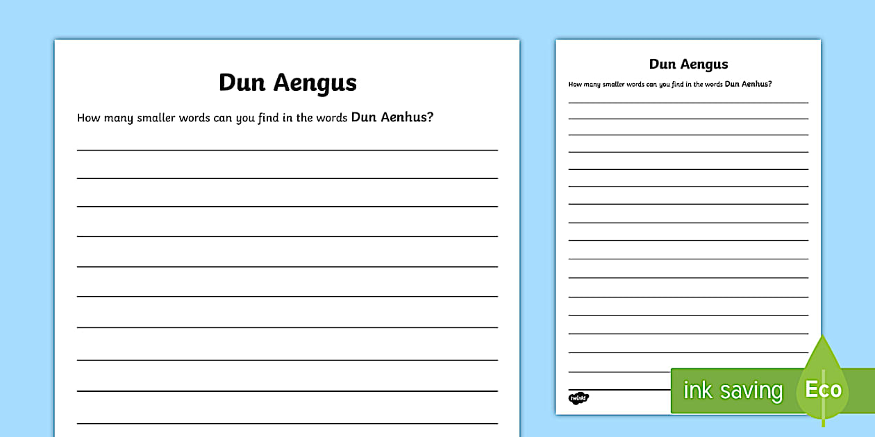 Dun Aengus Word Within a Word Activity - ROI (teacher made)