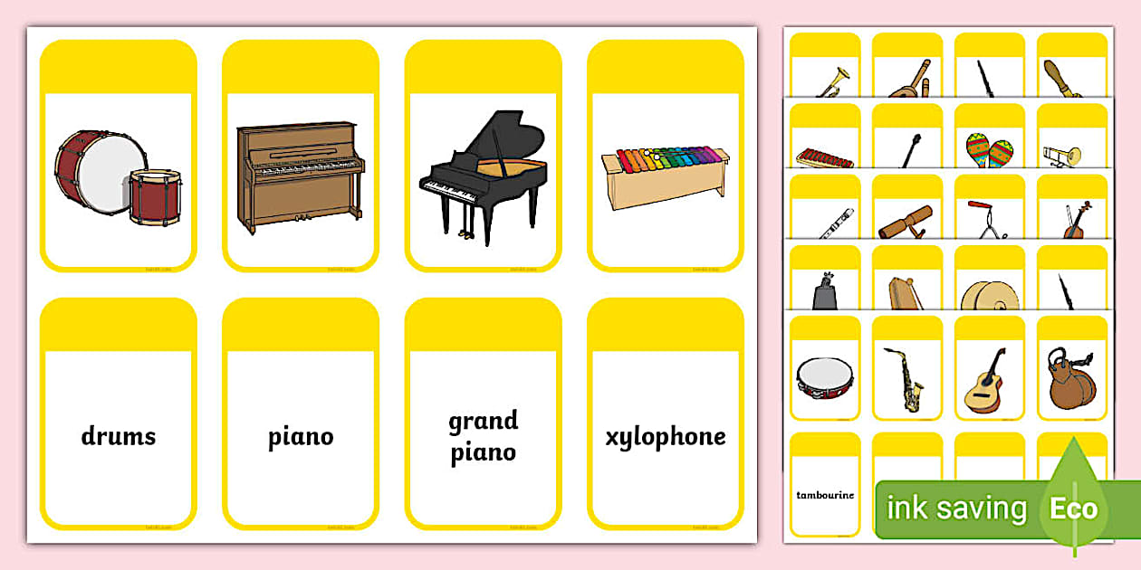 Name the Musical Instrument Flashcards (Teacher-Made)