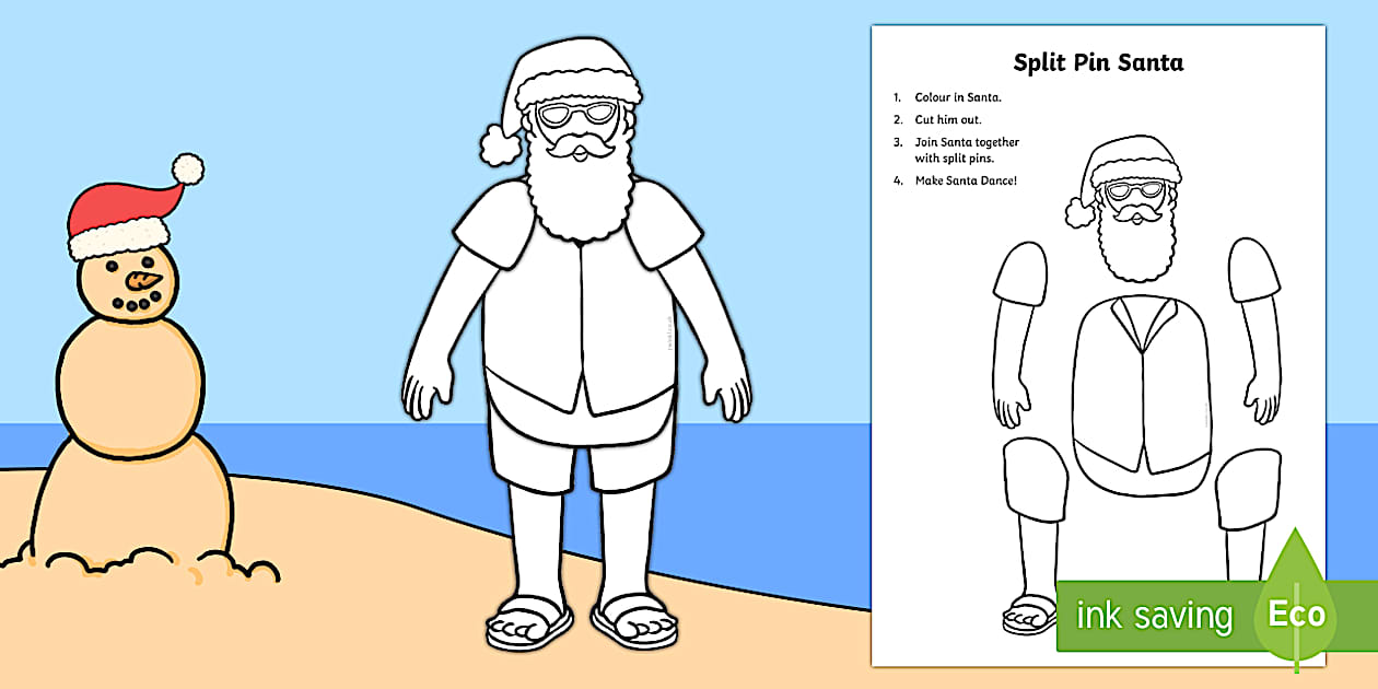New Zealand Christmas Santa Split Pin Activity - Twinkl