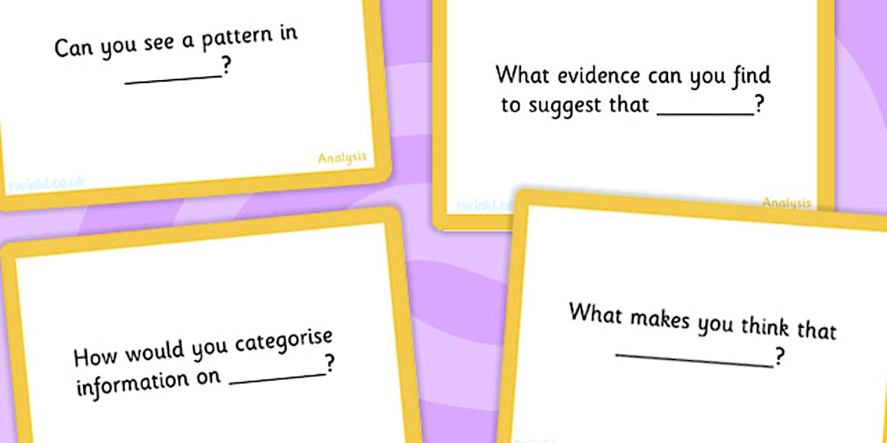 Bloom's Taxonomy Level 4 Analysing Challenge Cards - blooms