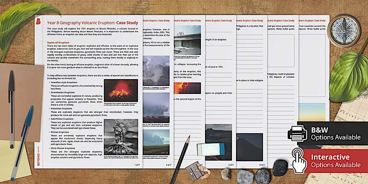 Year 8 Geography Volcanic Eruption: Case Study - Twinkl