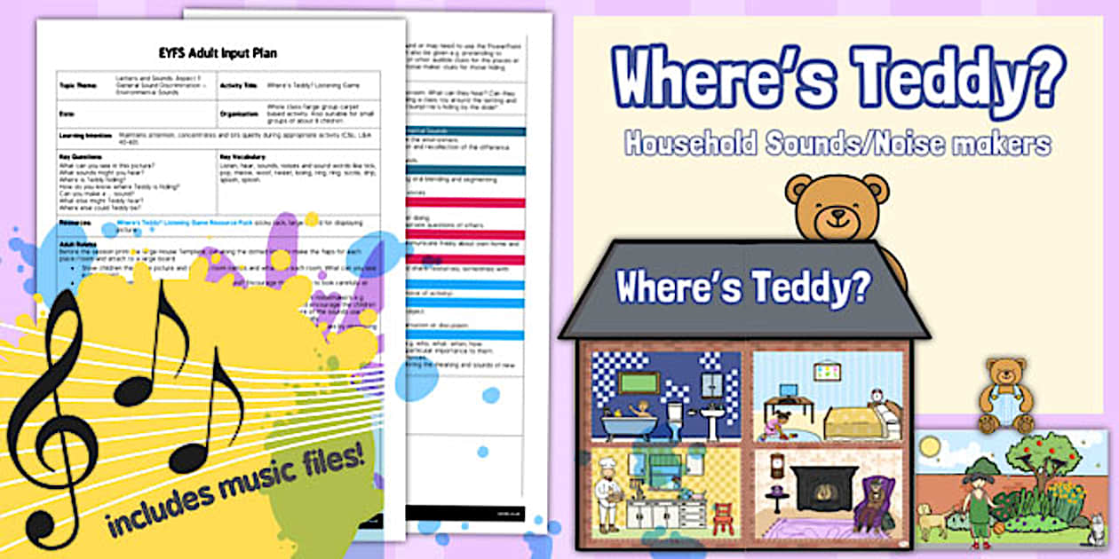 EYFS Where's Teddy? Listening Game Plan and Resource Pack