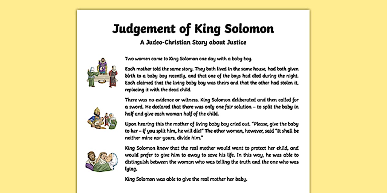Judgement of King Solomon Story - Twinkl