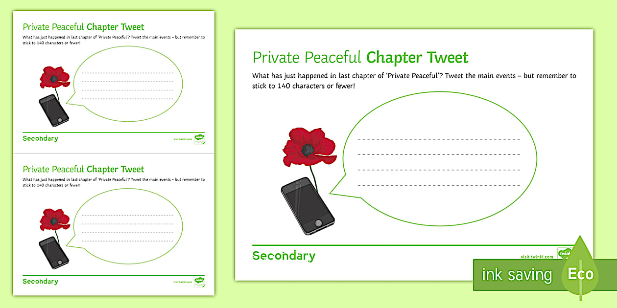 Private Peaceful Tweet Activity (teacher made) - Twinkl