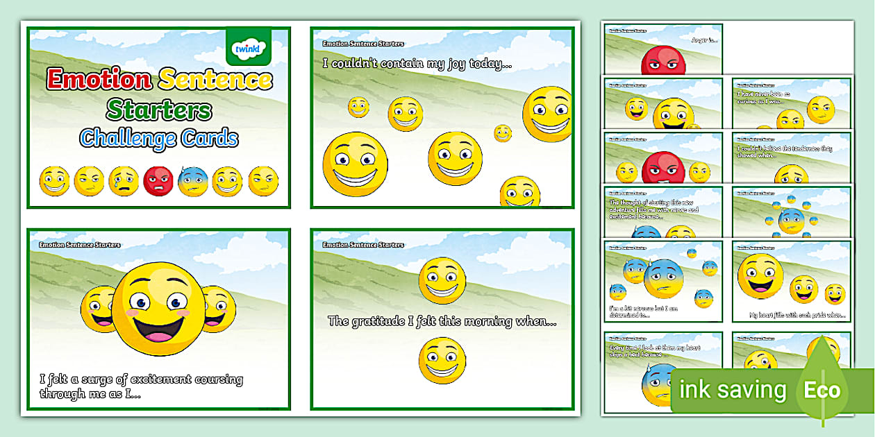 Emotion Sentence Starters Prompts (teacher made) - Twinkl