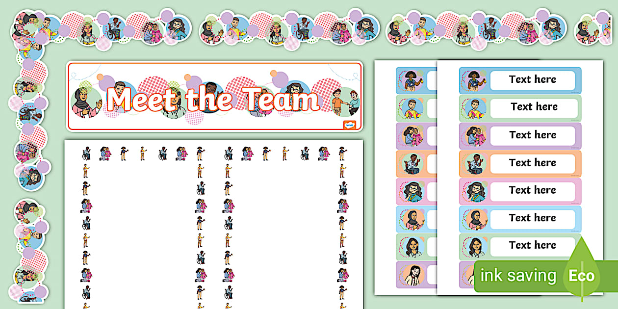 Meet the Team Staff Noticeboard Display Pack - Twinkl