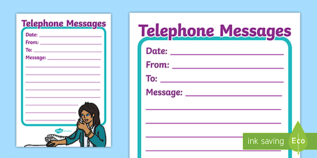 Cursive General Telephone Messages Template - Twinkl