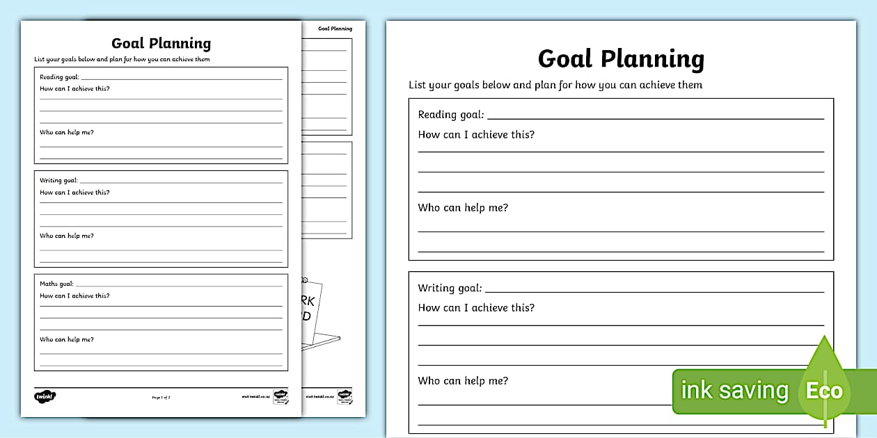 Student-Led Conference Goal Planning Activity