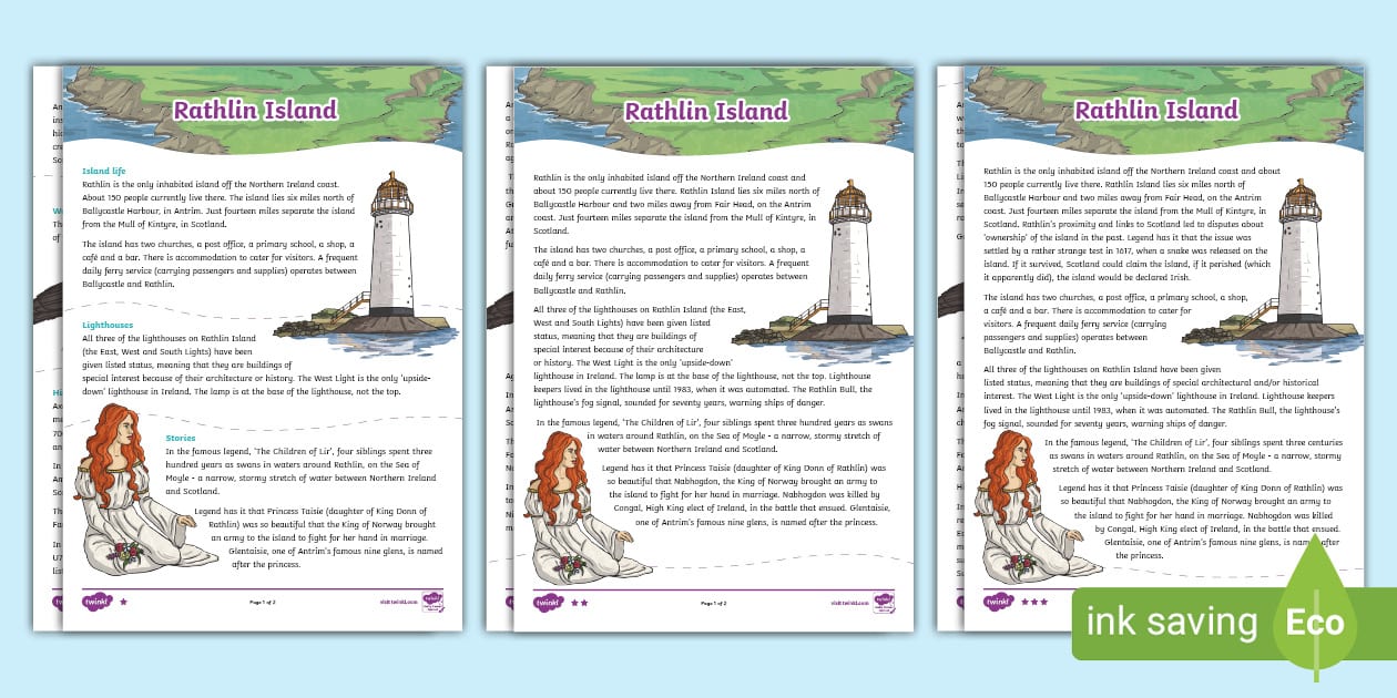 Rathlin Island Differentiated Fact File (teacher made)